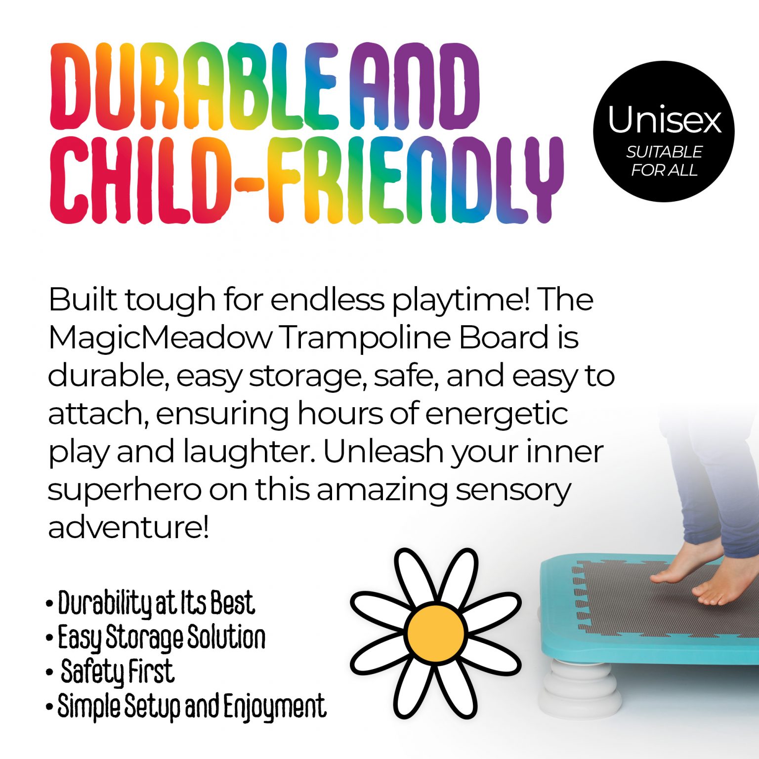 Trampoline Board┃Designed for Durable & Autism Friendly Fun