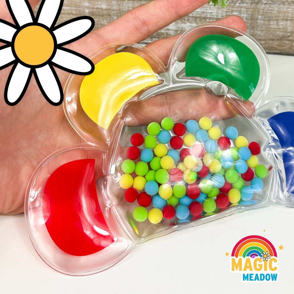 Sensory Liquid-Filled Colour Sorting Shapes – Magic Meadow Toys
